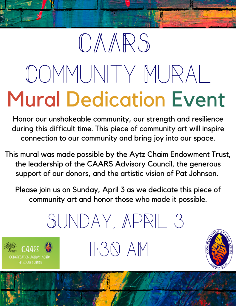 CAARS Mural Dedication – Congregation Agudas Achim